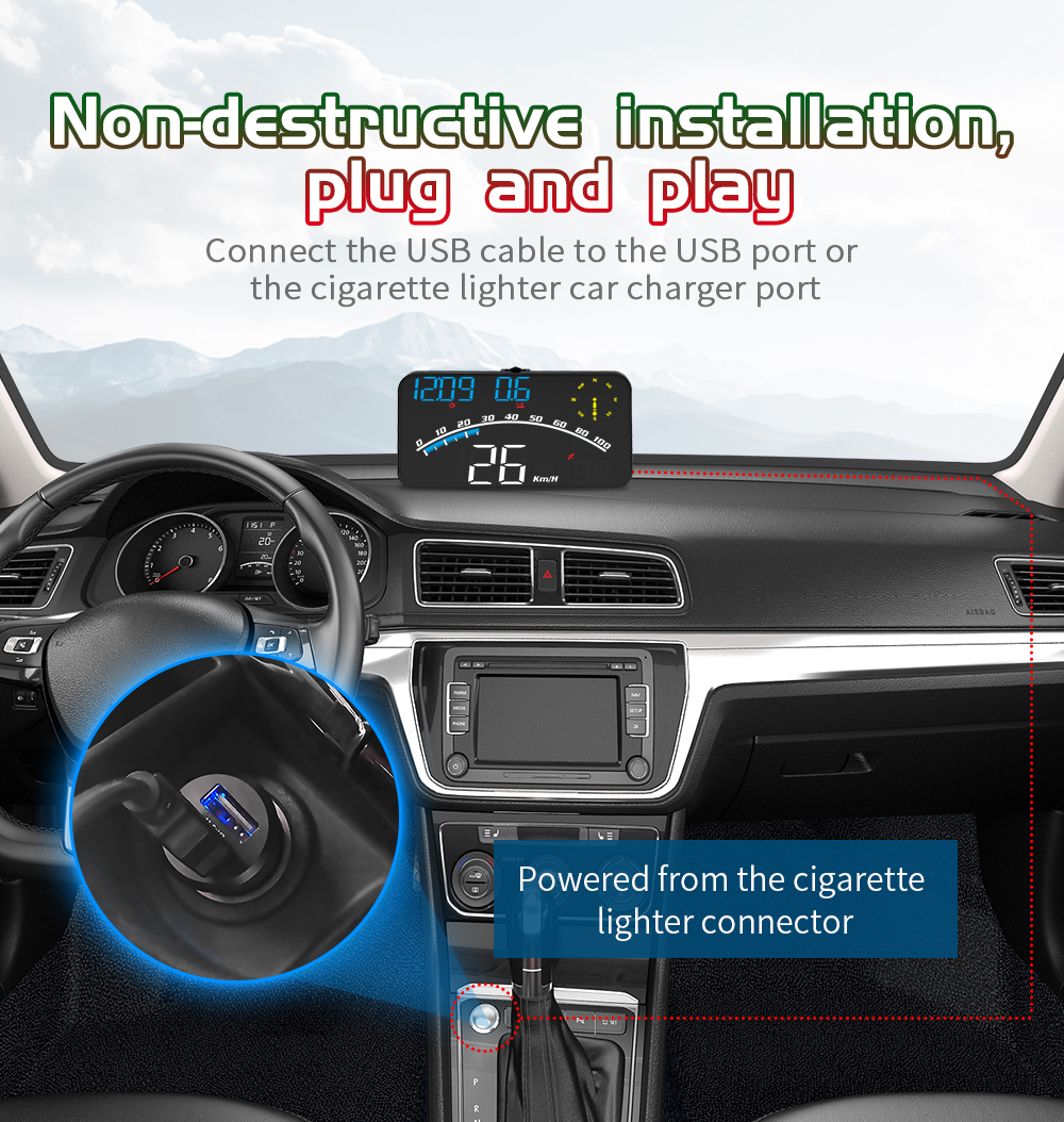 WiiYii New Universal GPS Car HUD Head Up Display G10 Blue WiiYii New Universal GPS Car HUD Head Up Display G10 Blue